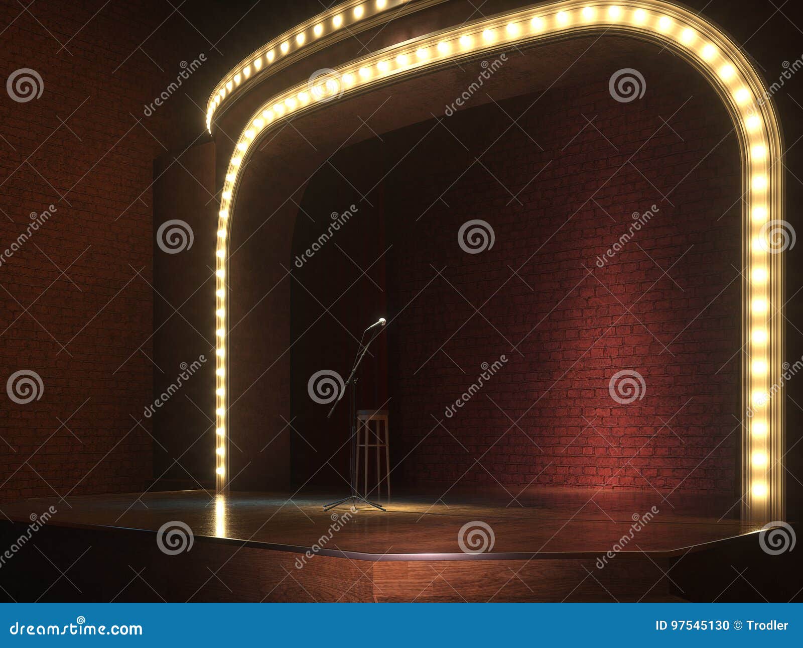 Cabaret On Stage, Red Ribbon And Scissors Stock Image | CartoonDealer ...