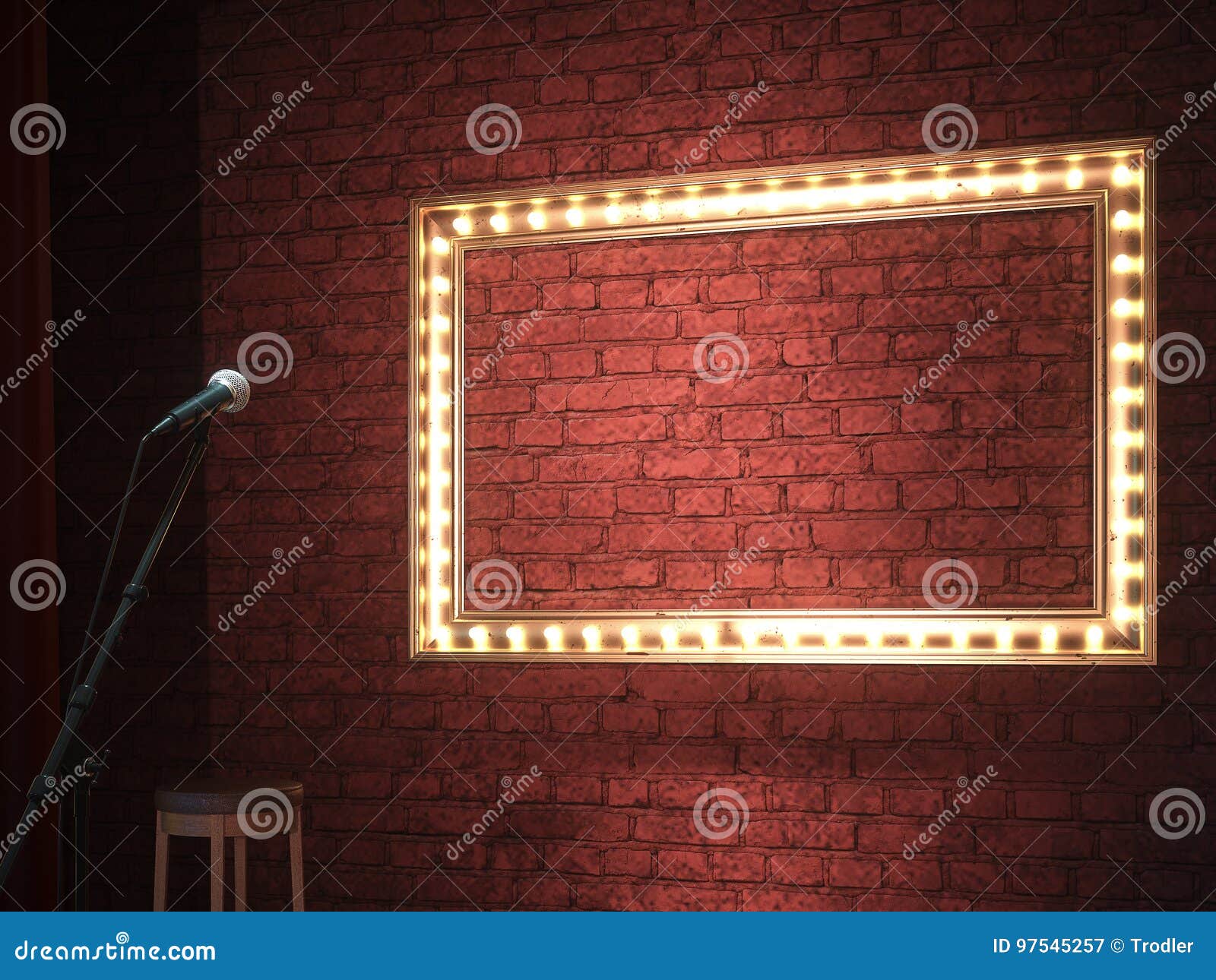 Cabaret On Stage, Red Ribbon And Scissors Stock Image | CartoonDealer ...