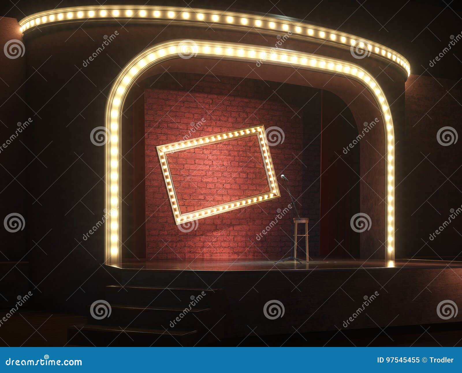 Cabaret On Stage, Red Ribbon And Scissors Stock Image | CartoonDealer ...