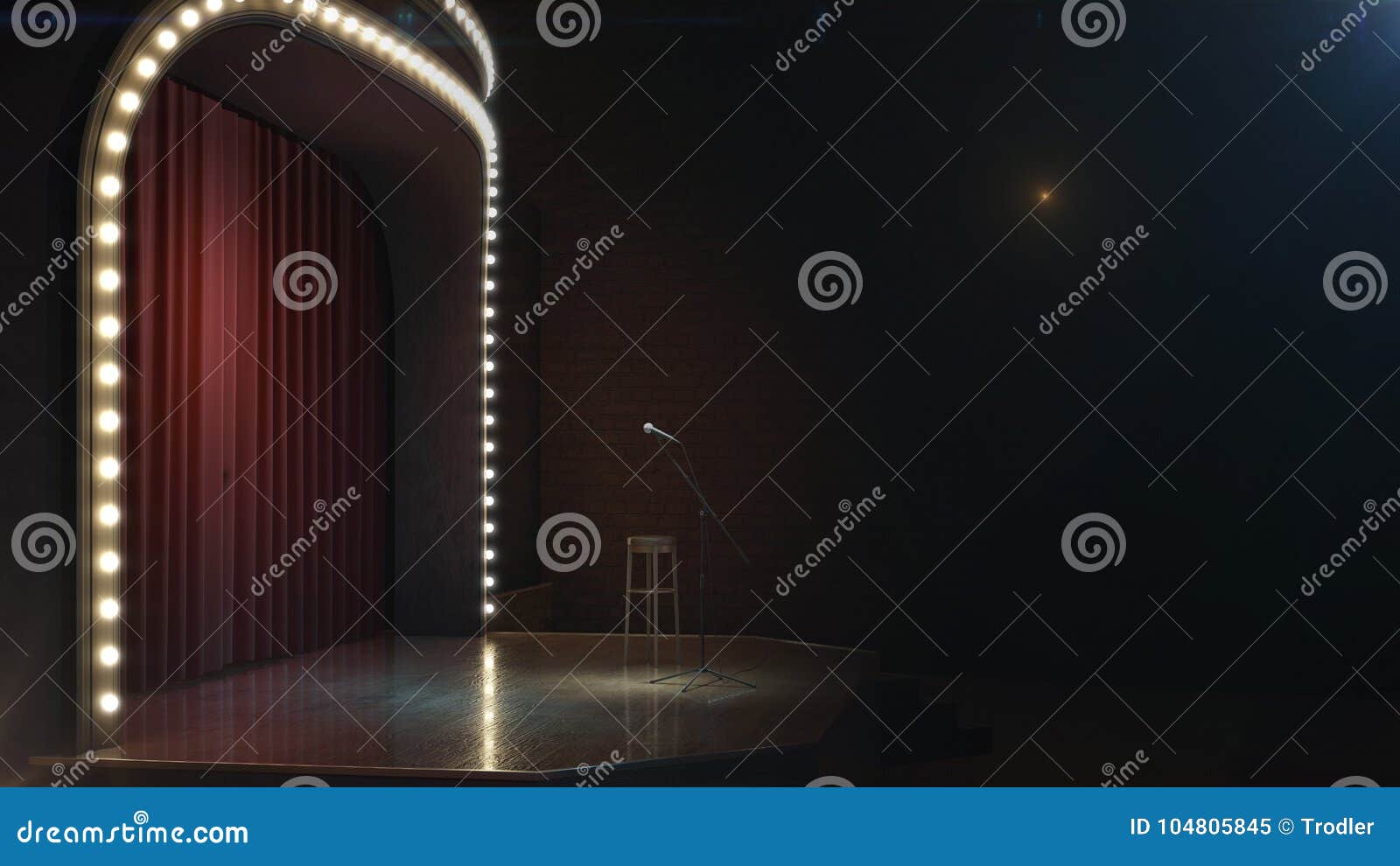 Cabaret On Stage, Red Ribbon And Scissors Stock Image | CartoonDealer ...