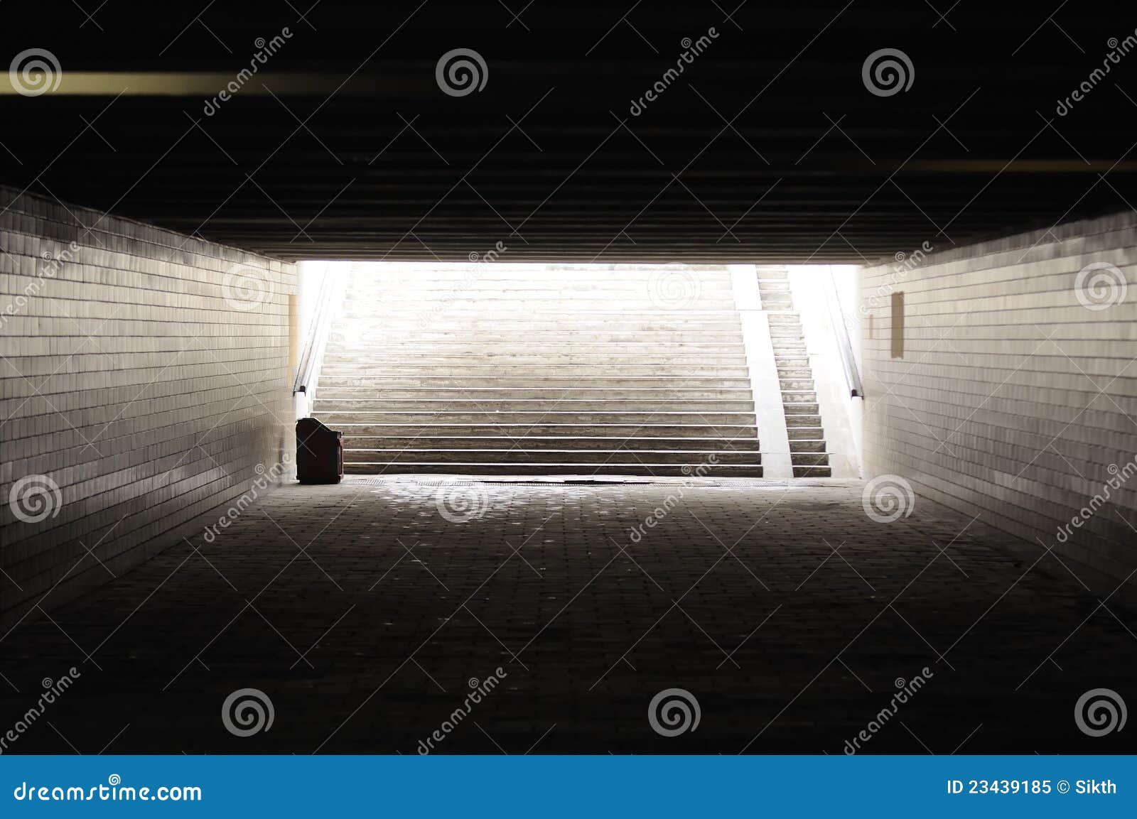 Underground Passage Under Old Medieval Fortress. Old Stone Stairs To ...