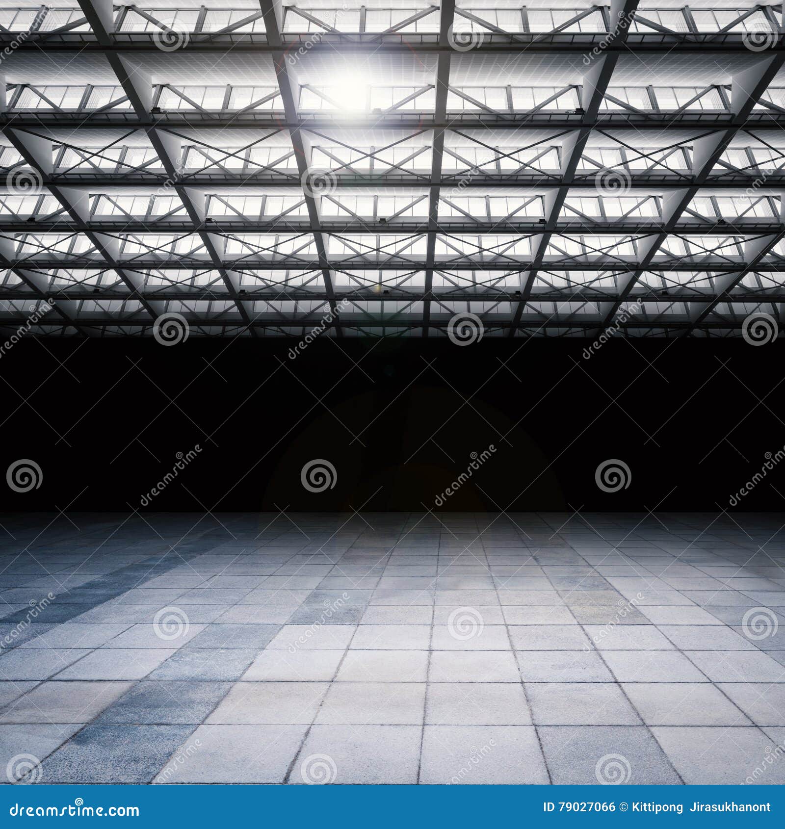 Dark empty warehouse stock photo. Image of background - 79027066