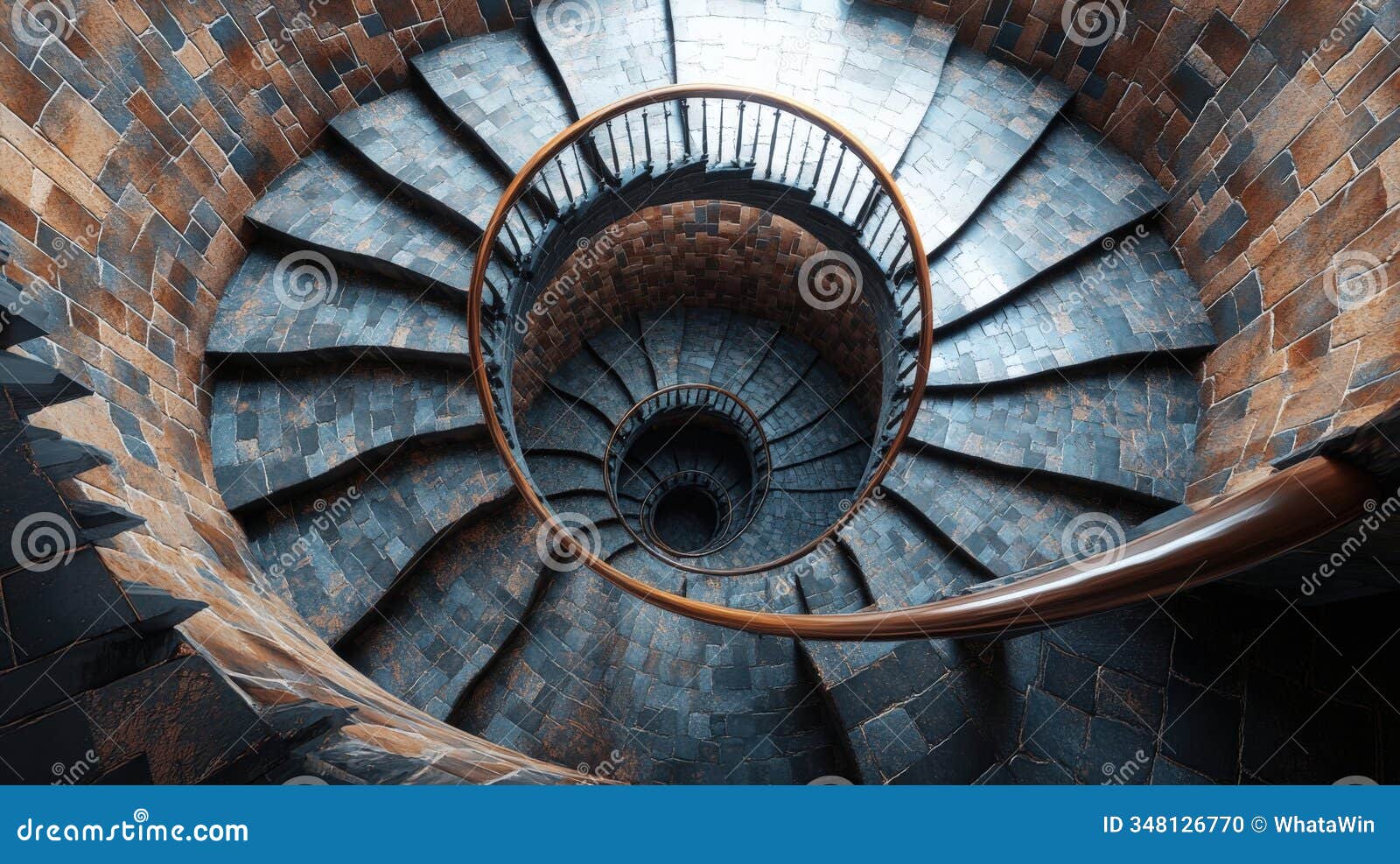 Dark Endless Spiral Staircase Background Stock Photo - Image of ...