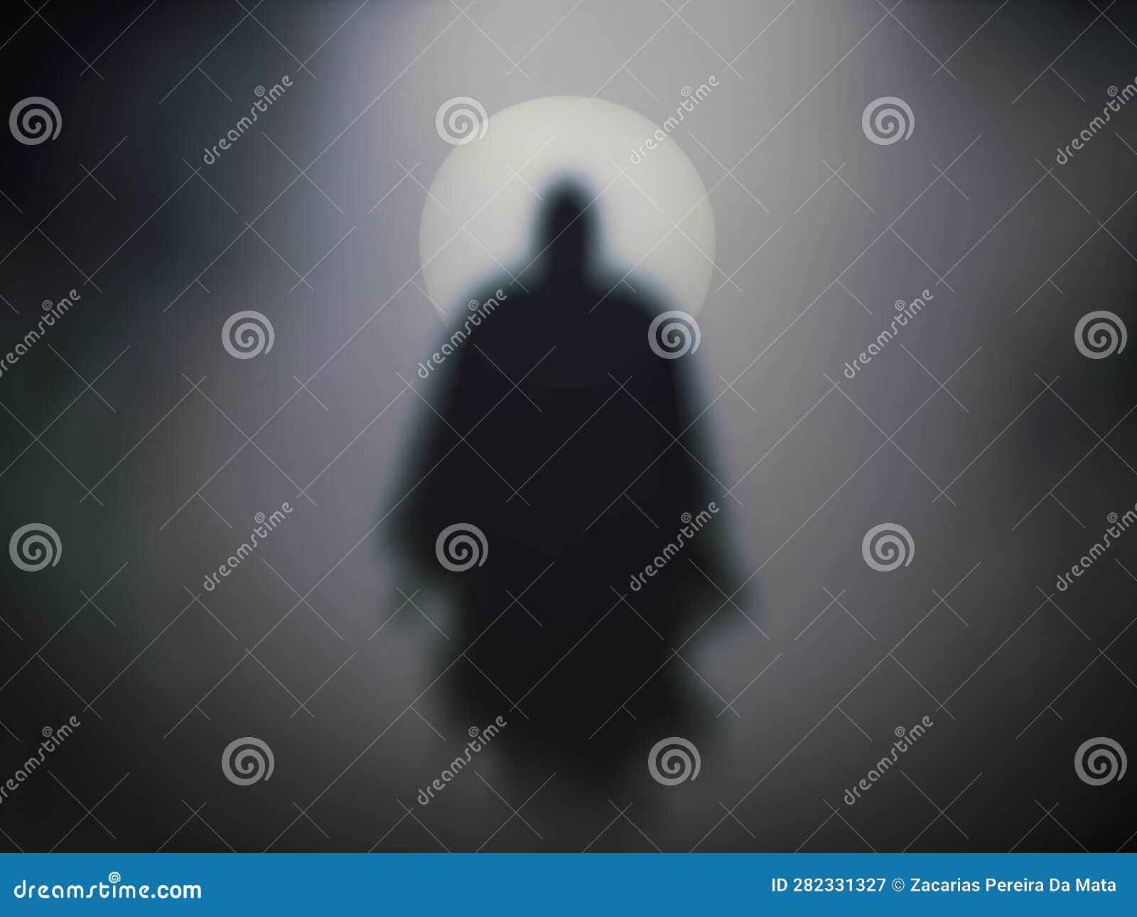 Creepy Entity in a Full Moon Night Stock Illustration - Illustration of ...