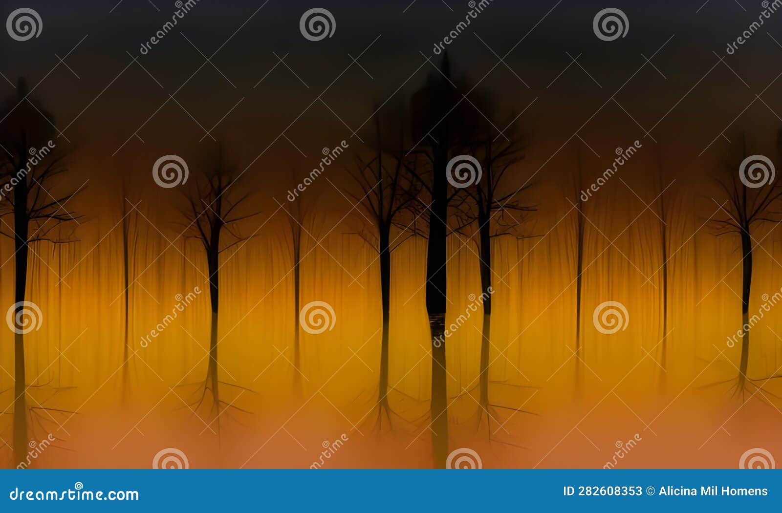 Dark Environment Illustration of a Forest in Winter Stock Illustration ...