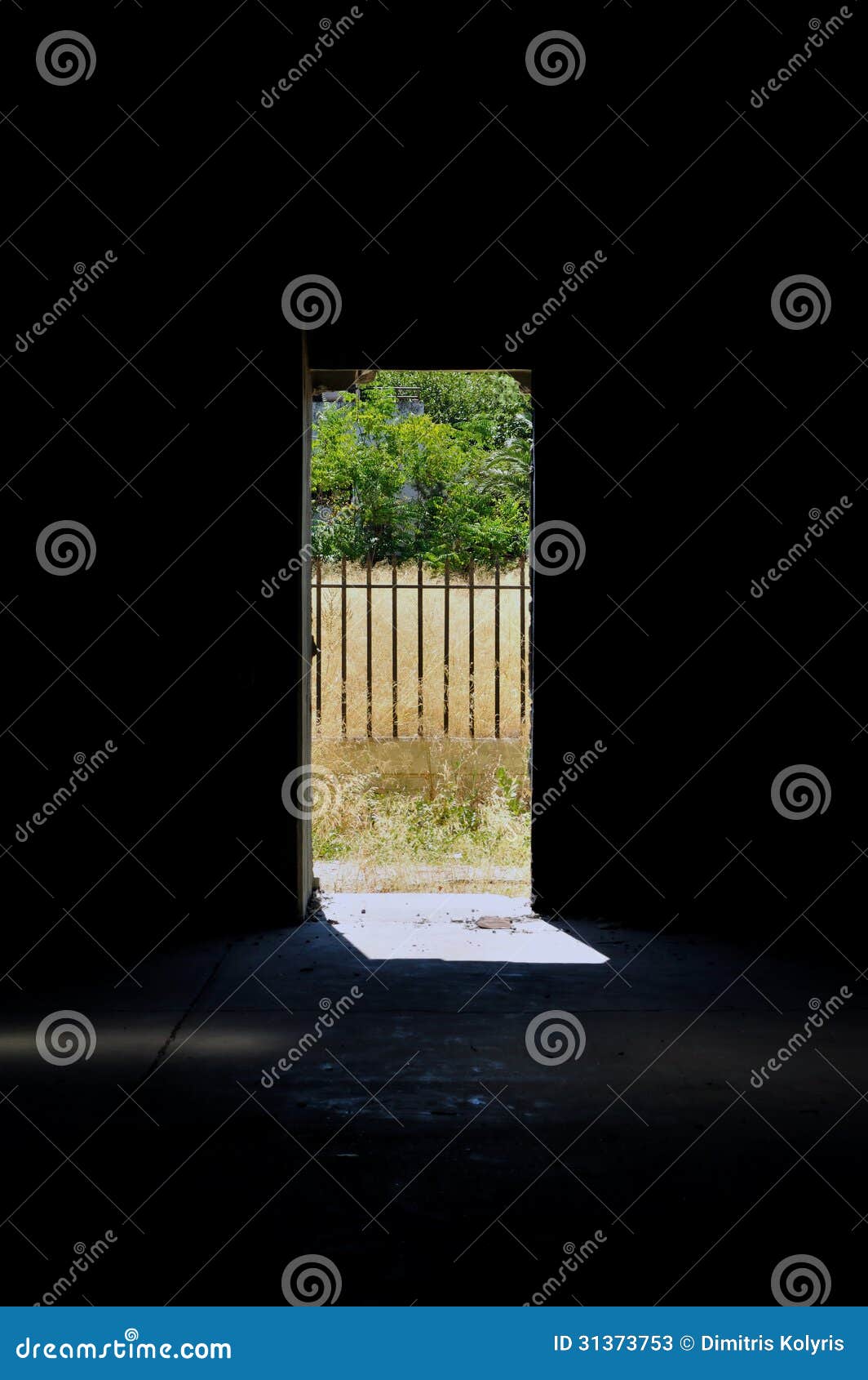 Dark factory open door stock image. Image of architecture - 31373753