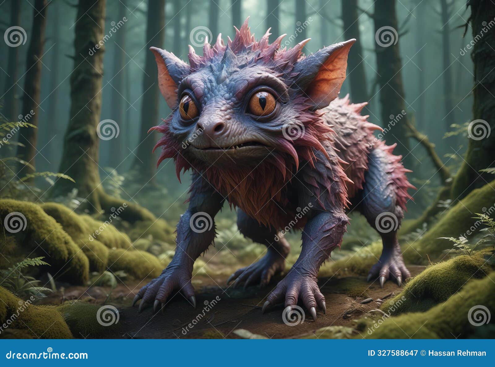 Dark Fantasy Forest Creatures Stock Illustration - Illustration of ...