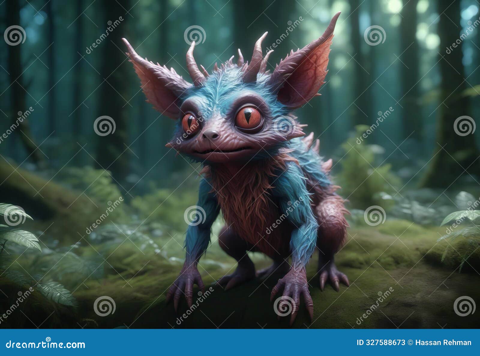 Dark Fantasy Forest Creatures Stock Illustration - Illustration of ...