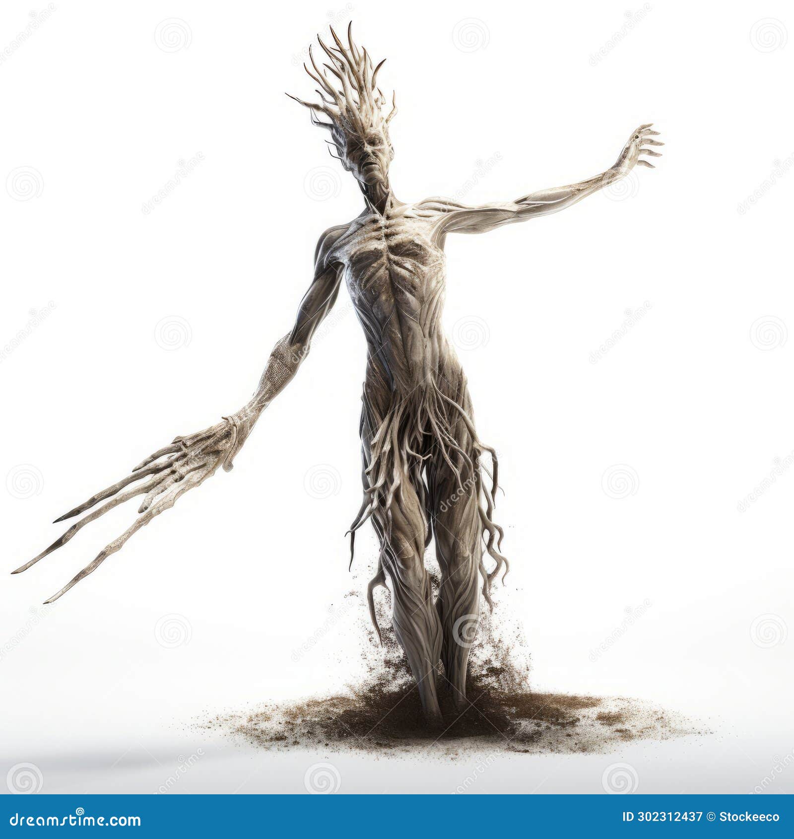 Dark Fantasy Groot: a Twisted Branches 3d Rake on Isolated Background ...