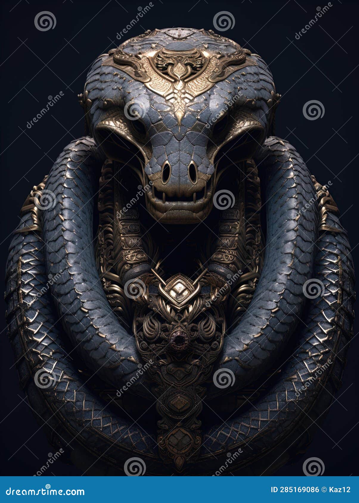 Dark Fantasy Ornate Art of a Cobra Snake Stock Illustration ...