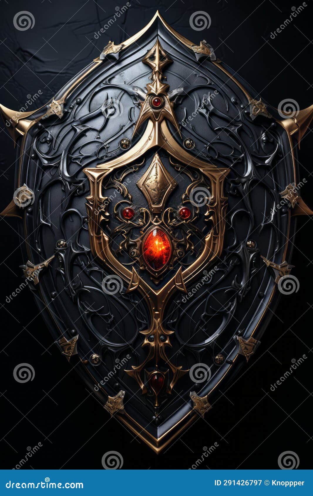 Dark Fantasy Shield Ai Generated Stock Illustration - Illustration of ...