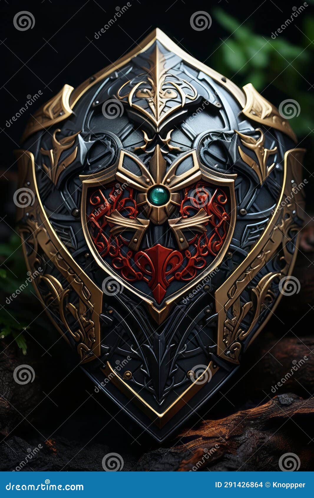 Dark Fantasy Shield Ai Generated Stock Illustration - Illustration of ...