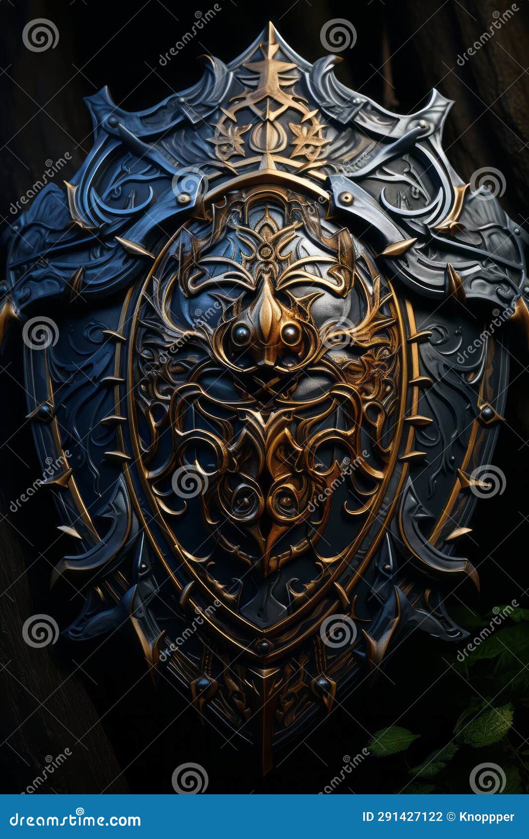 Dark Fantasy Shield Ai Generated Stock Illustration - Illustration of ...
