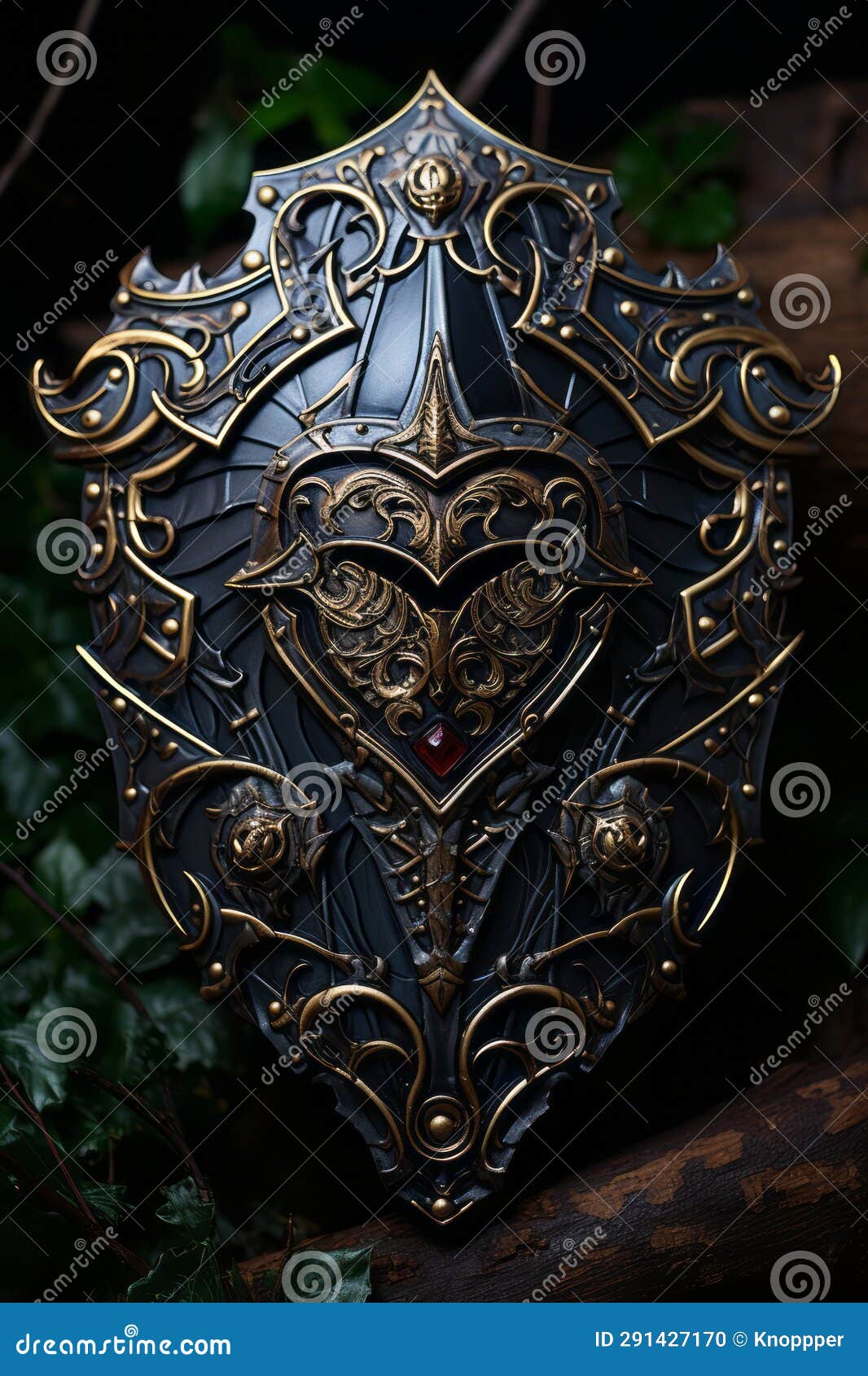 Dark Fantasy Shield Ai Generated Stock Illustration - Illustration of ...
