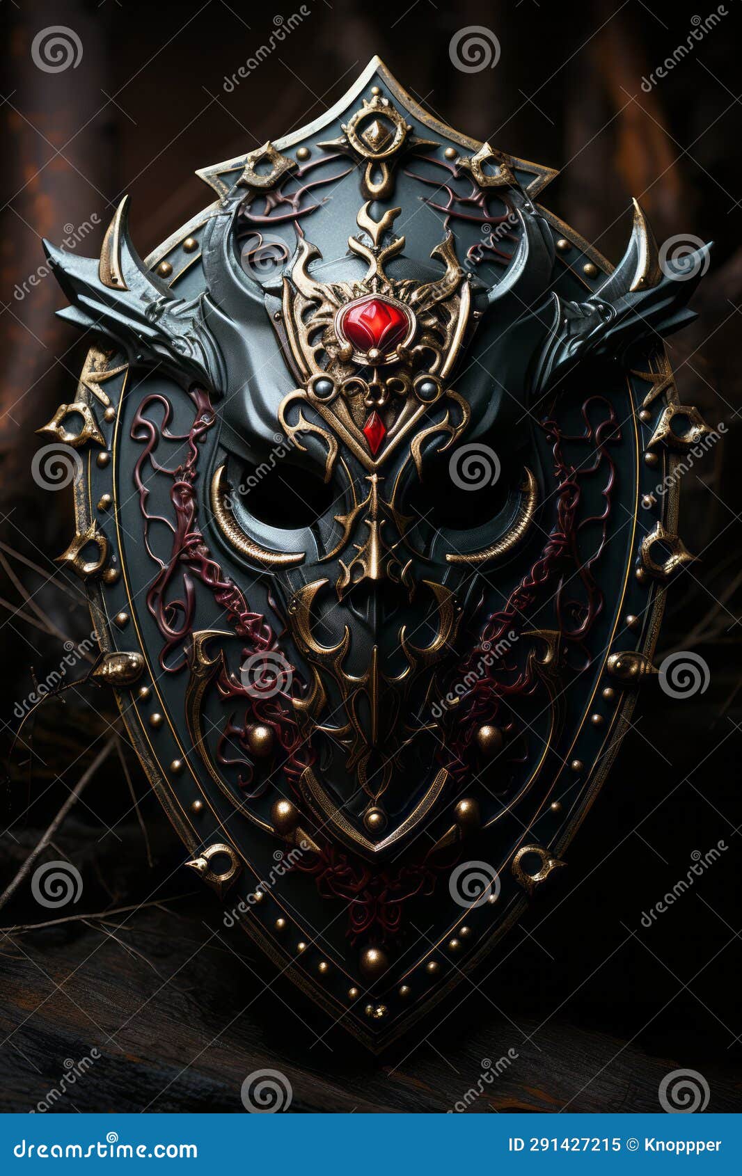 Dark Fantasy Shield Ai Generated Stock Illustration - Illustration of ...