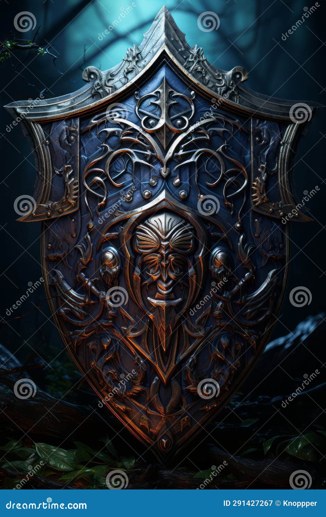 Dark Fantasy Shield Ai Generated Stock Illustration - Illustration of ...