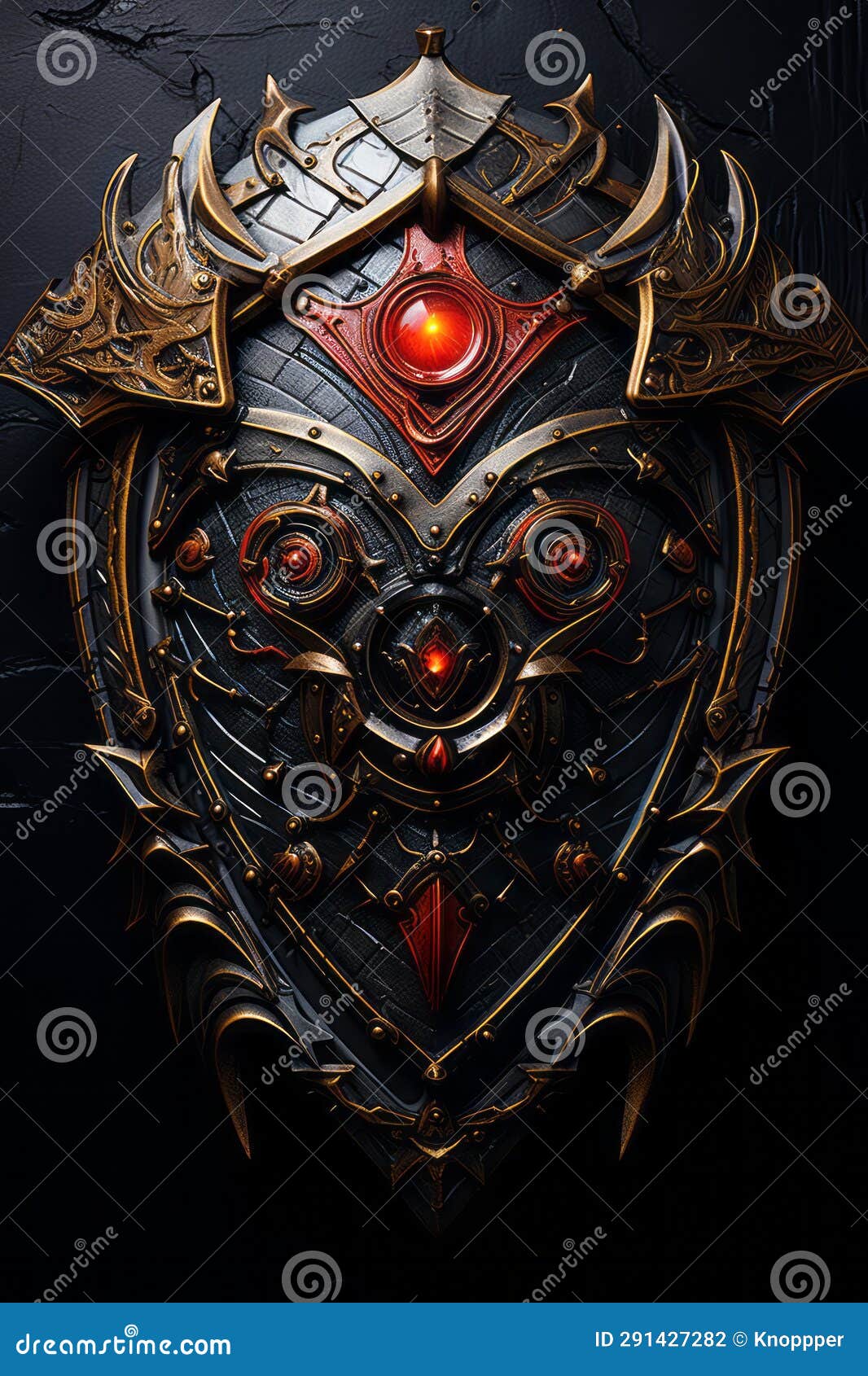 Dark Fantasy Shield Ai Generated Stock Illustration - Illustration of ...