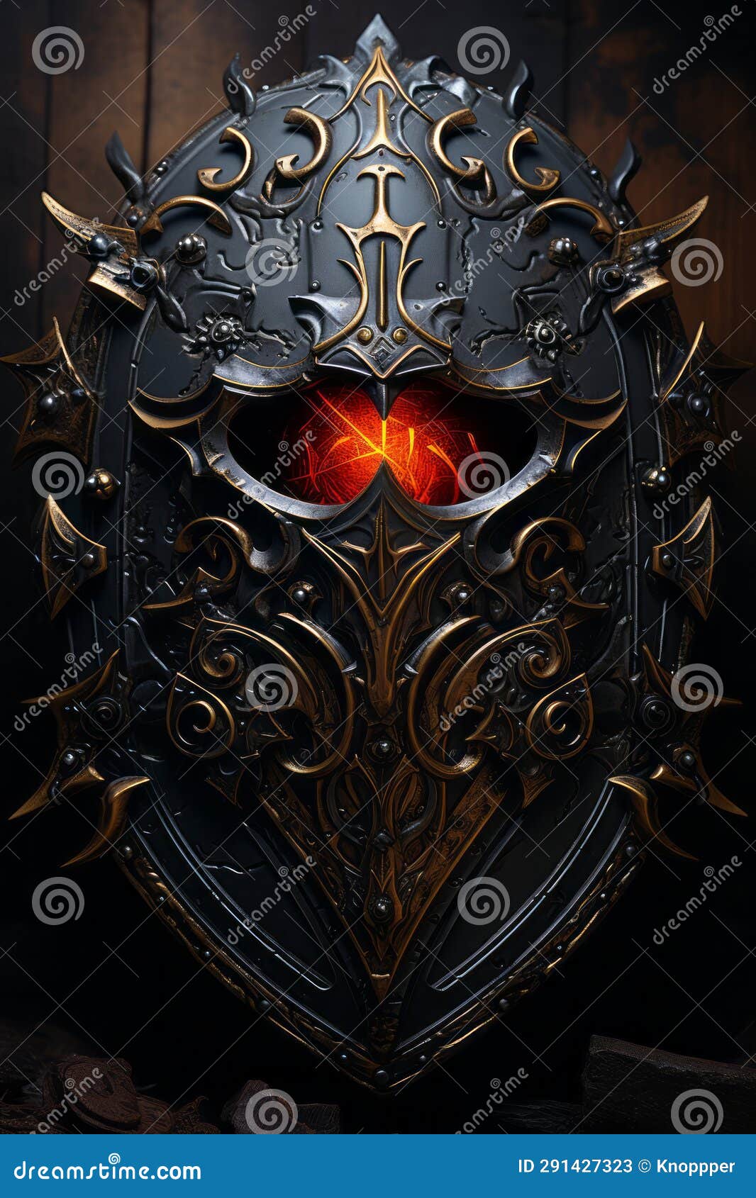 Dark Fantasy Shield Ai Generated Stock Illustration - Illustration of ...