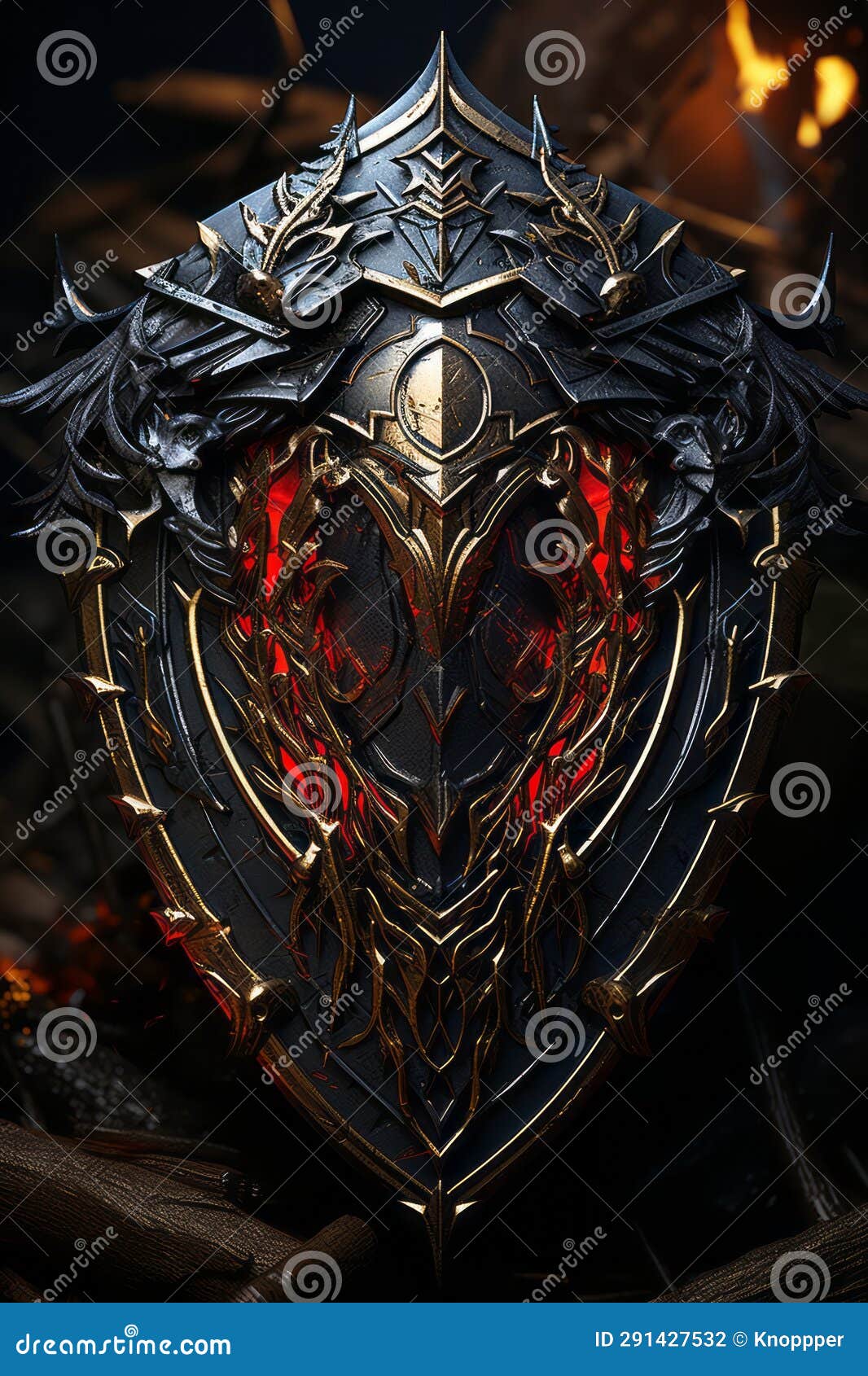 Dark Fantasy Shield Ai Generated Stock Illustration - Illustration of ...