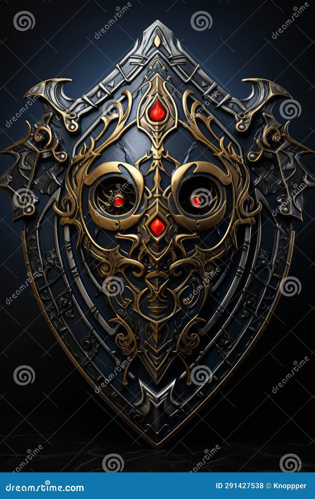 Dark Fantasy Shield Ai Generated Stock Illustration - Illustration of ...