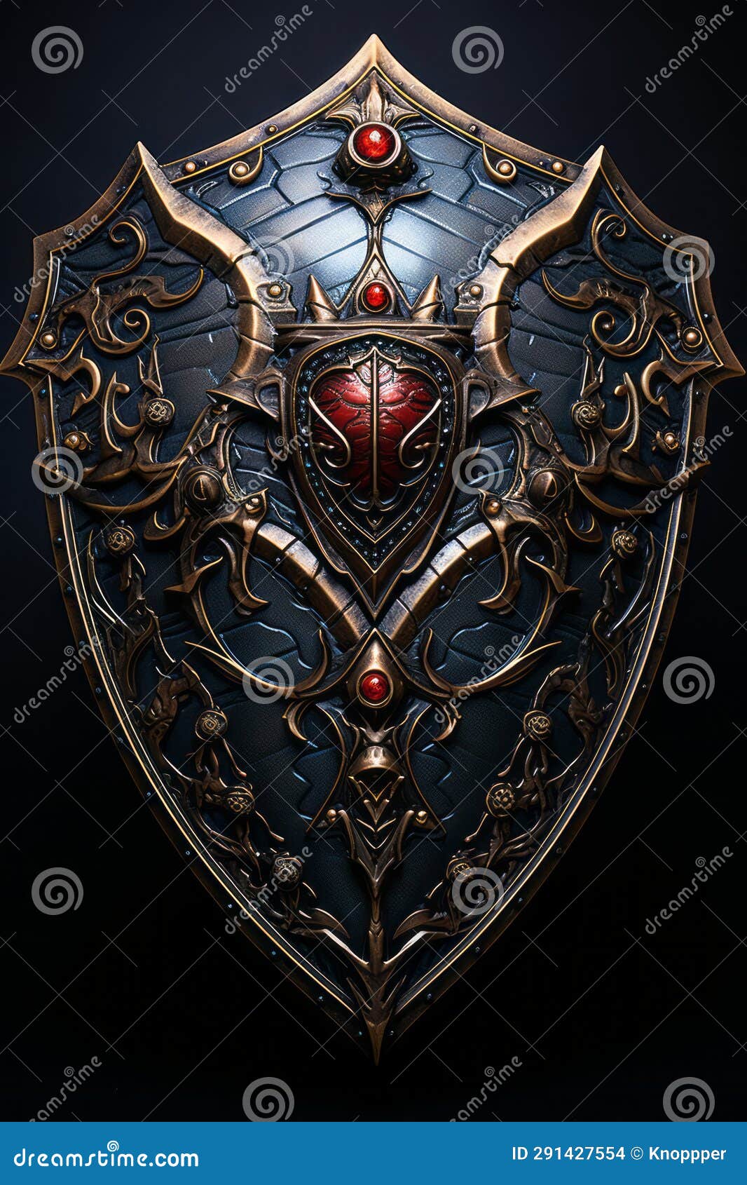 Dark Fantasy Shield Ai Generated Stock Illustration - Illustration of ...