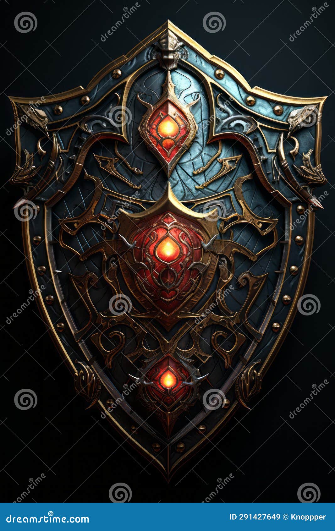 Dark Fantasy Shield Ai Generated Stock Illustration - Illustration of ...