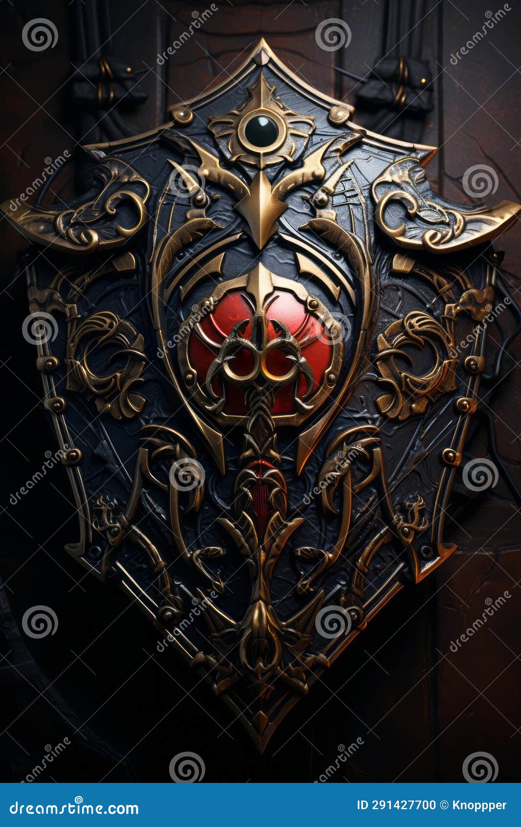 Dark Fantasy Shield Ai Generated Stock Illustration - Illustration of ...