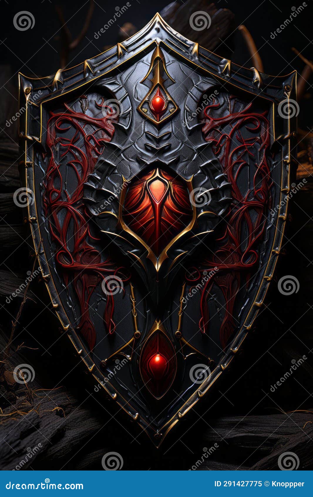 Dark Fantasy Shield Ai Generated Stock Illustration - Illustration of ...