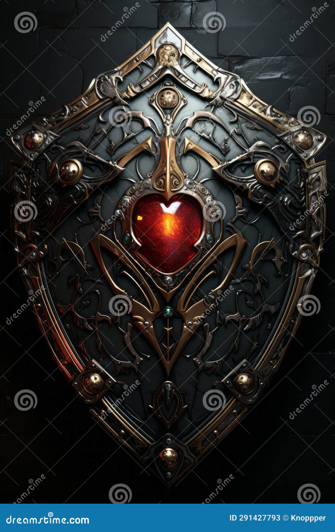 Dark Fantasy Shield Ai Generated Stock Illustration - Illustration of ...