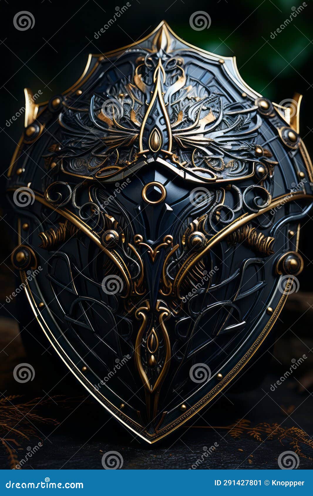 Dark Fantasy Shield Ai Generated Stock Illustration - Illustration of ...