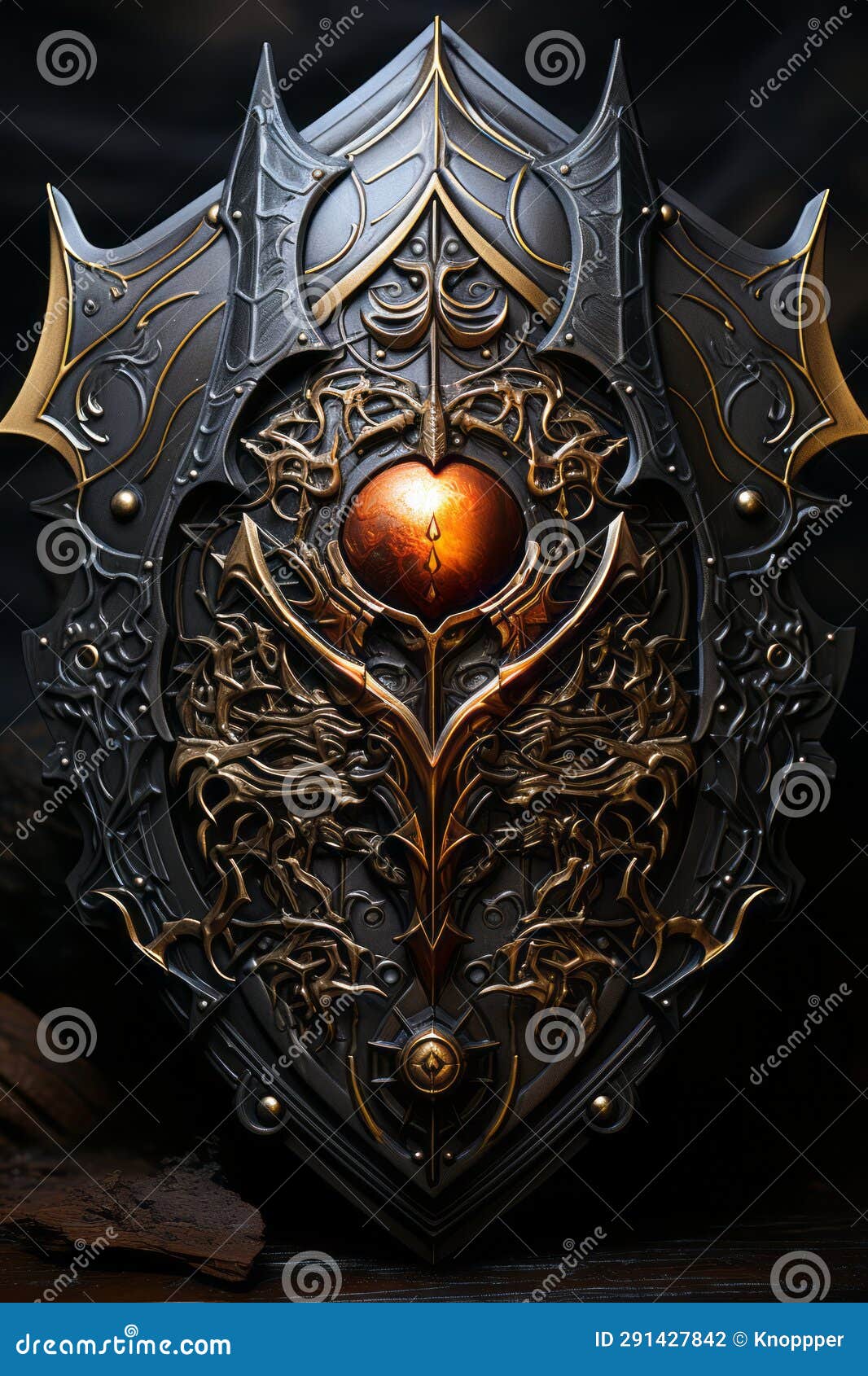 Dark Fantasy Shield Ai Generated Stock Illustration - Illustration of ...