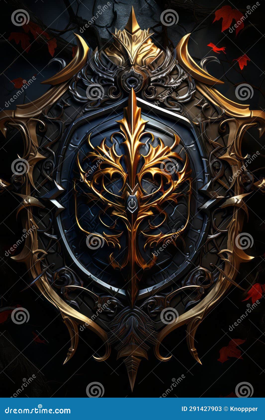 Dark Fantasy Shield Ai Generated Stock Illustration - Illustration of ...