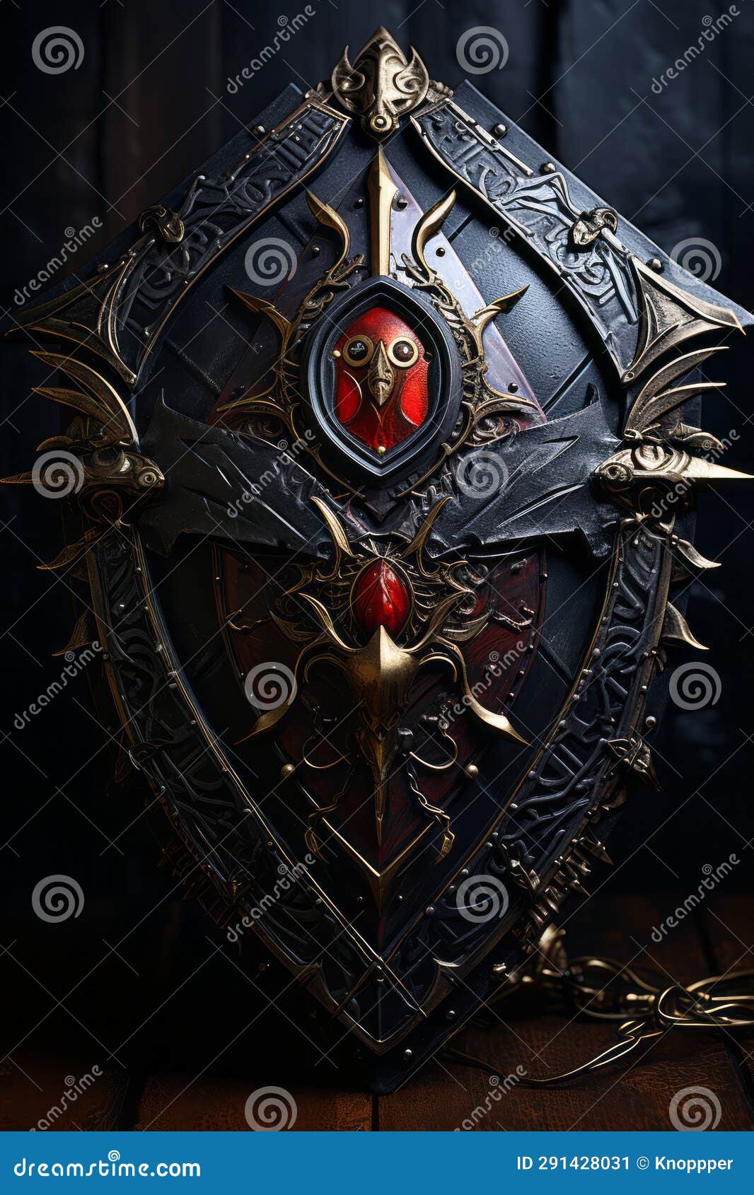 Dark Fantasy Shield Ai Generated Stock Illustration - Illustration of ...