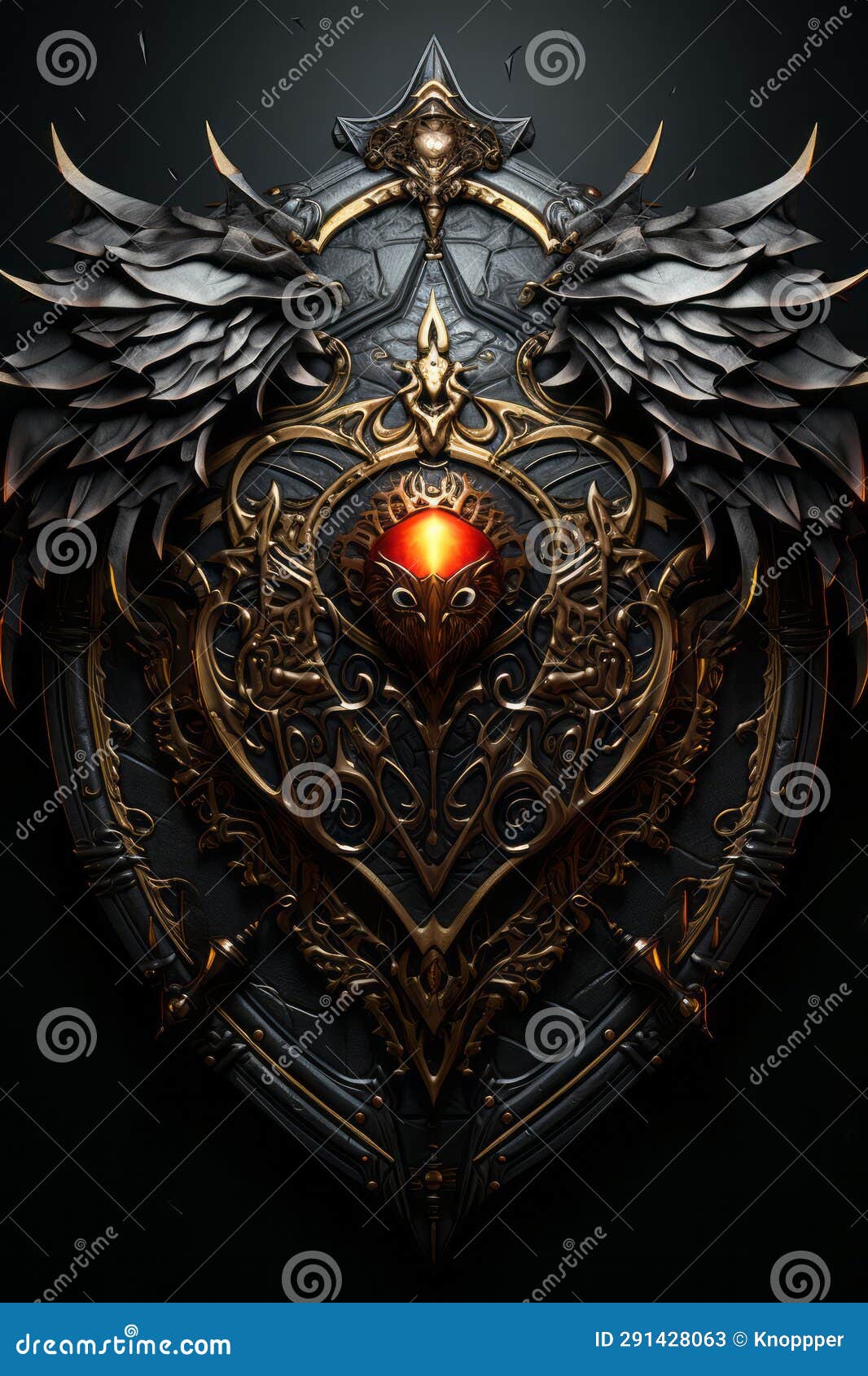 Dark Fantasy Shield Ai Generated Stock Illustration - Illustration of ...