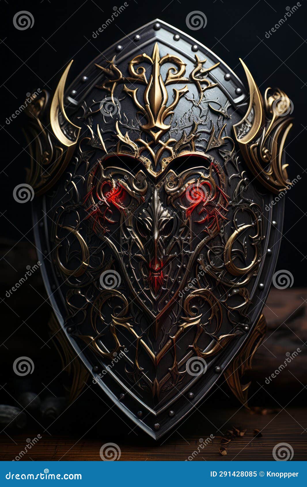 Dark Fantasy Shield Ai Generated Stock Illustration - Illustration of ...