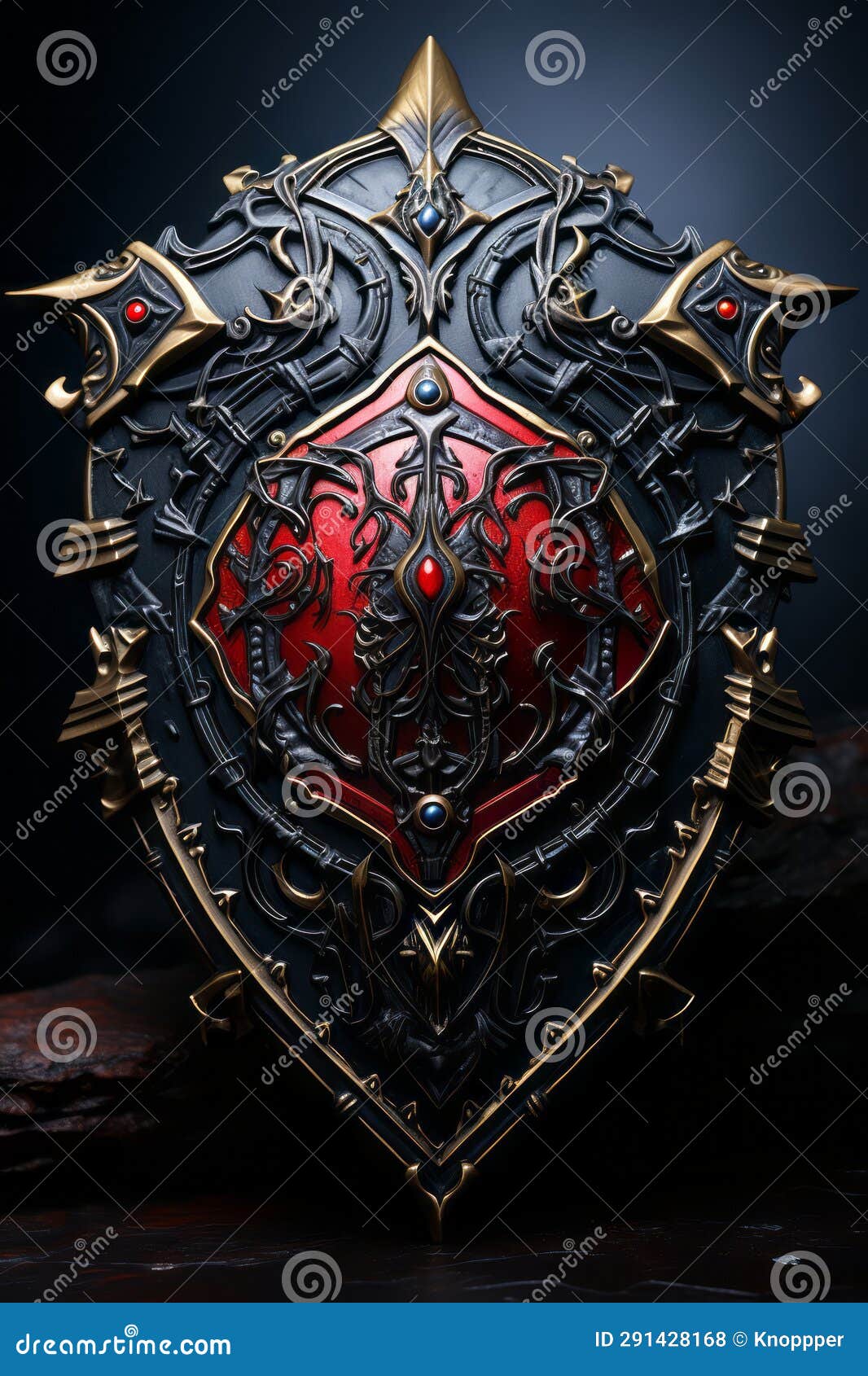 Dark Fantasy Shield Ai Generated Stock Illustration - Illustration of ...