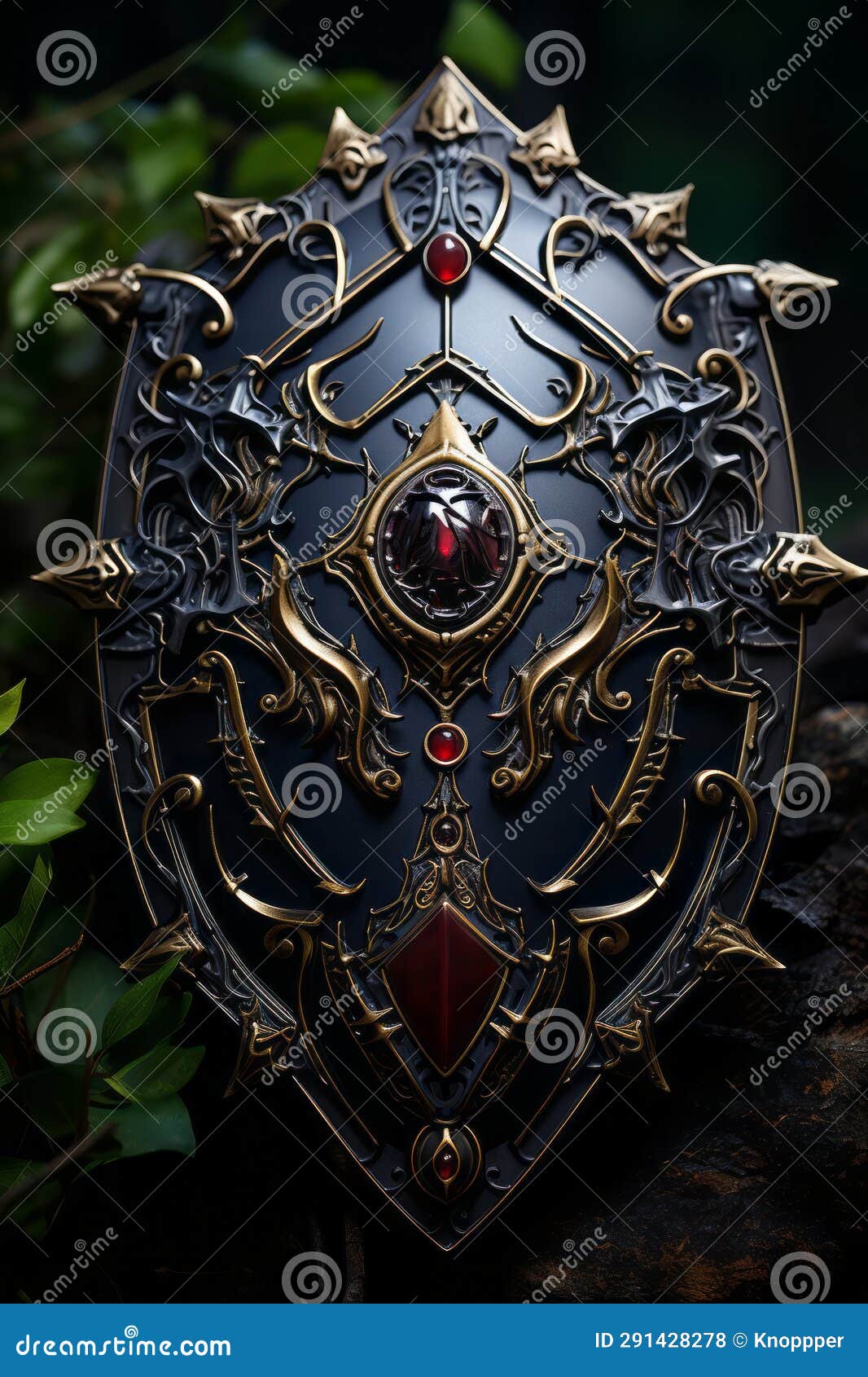 Dark Fantasy Shield Ai Generated Stock Illustration - Illustration of ...