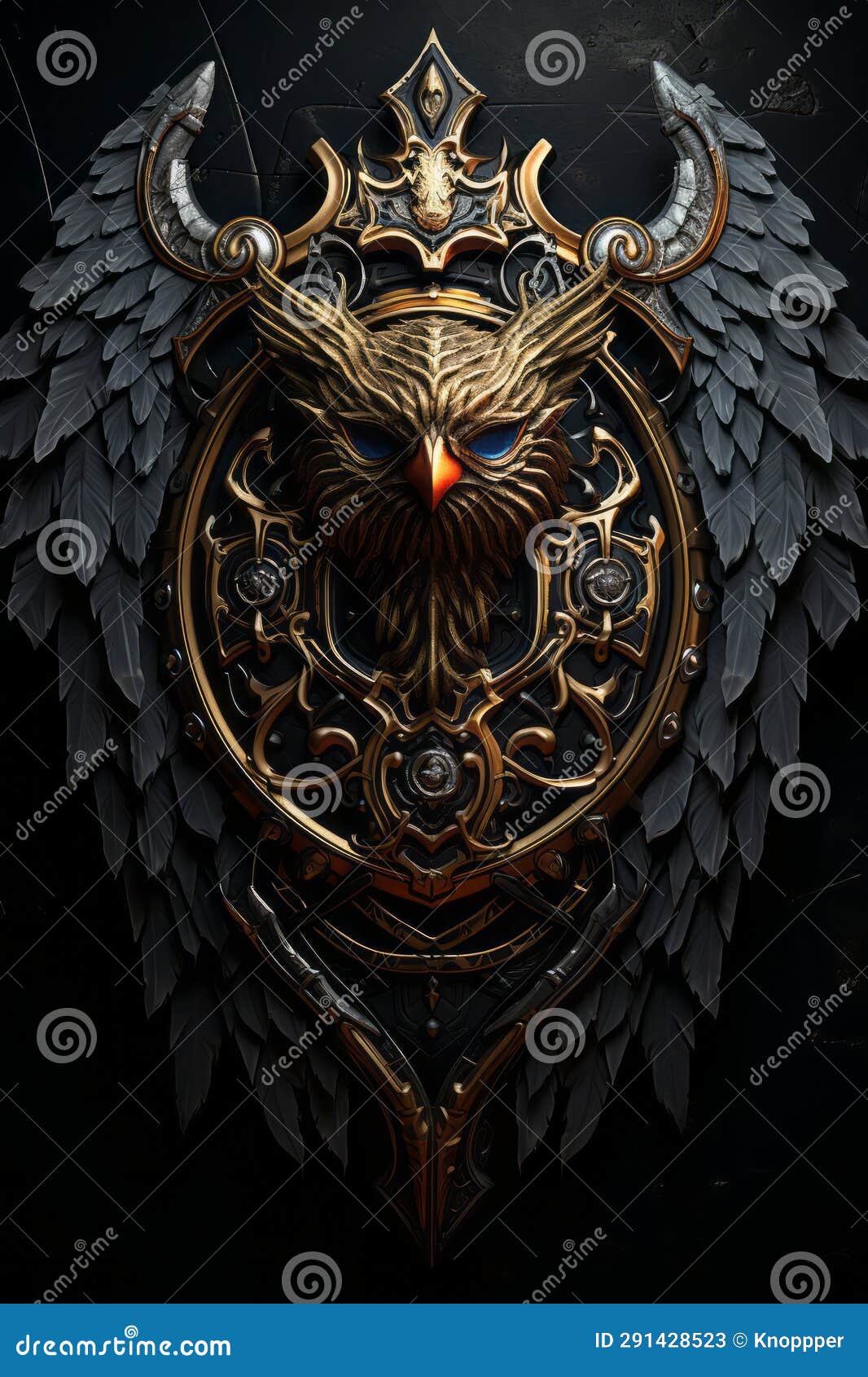 Dark Fantasy Shield Ai Generated Stock Illustration - Illustration of ...