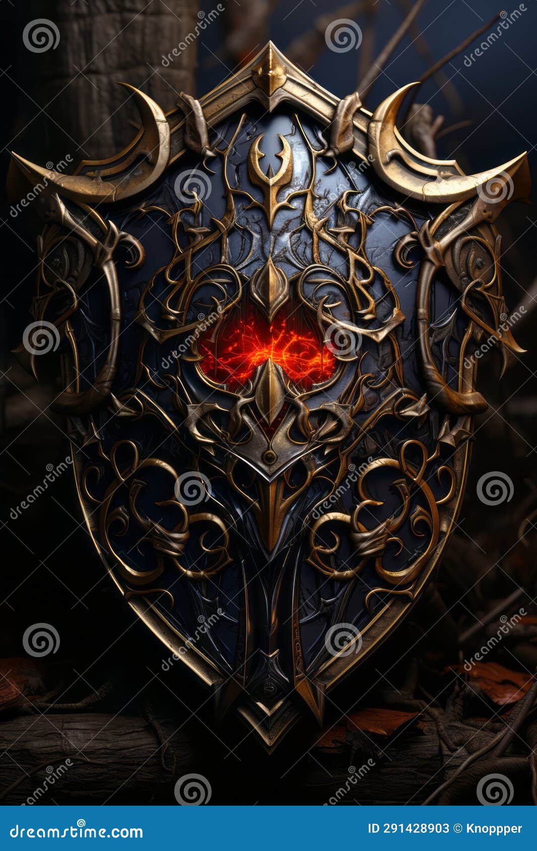 Dark Fantasy Shield Ai Generated Stock Illustration - Illustration of ...