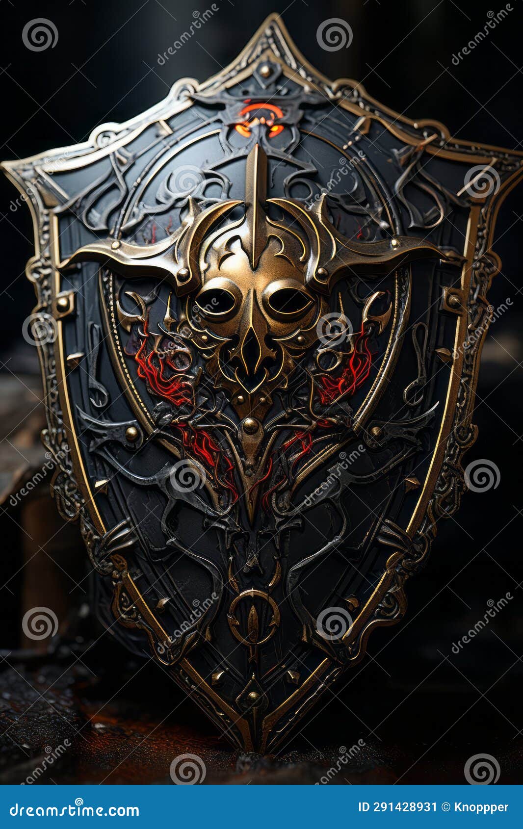 Dark Fantasy Shield Ai Generated Stock Illustration - Illustration of ...