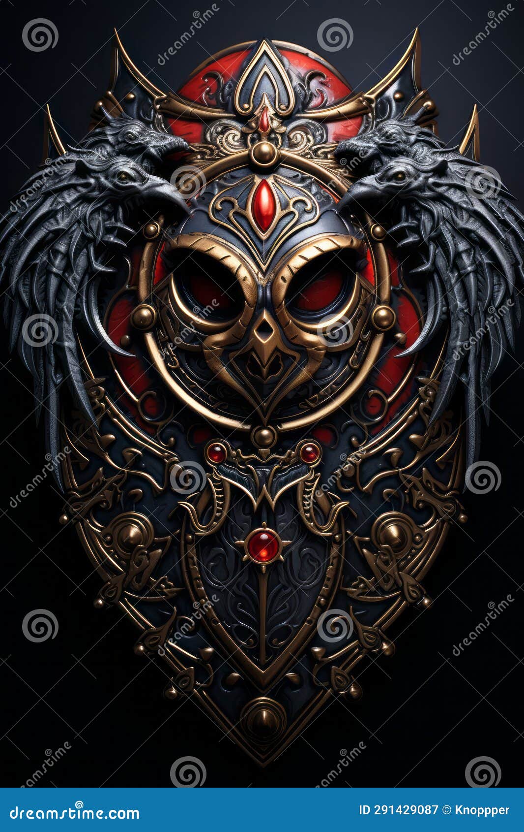 Dark Fantasy Shield Ai Generated Stock Illustration - Illustration of ...
