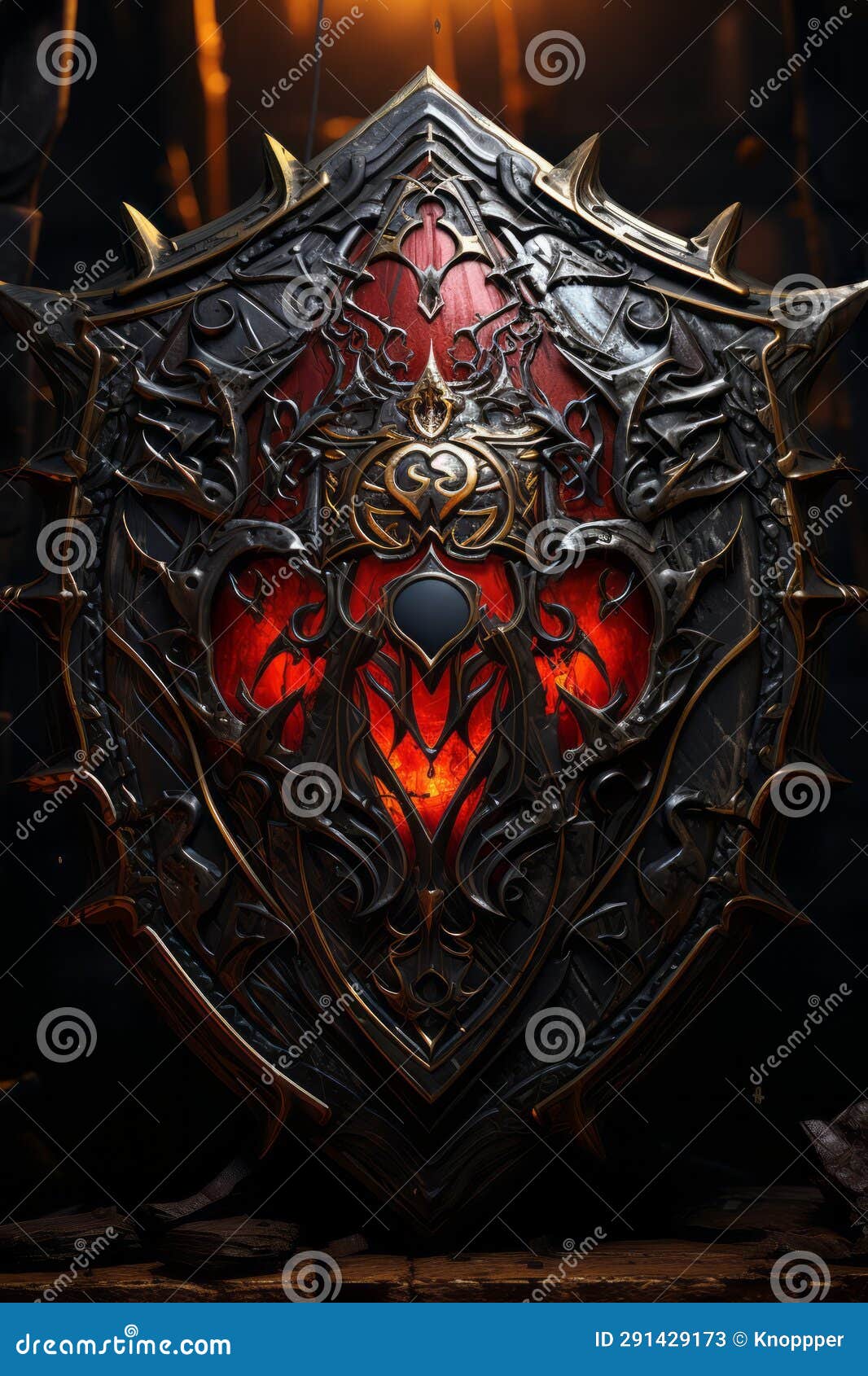 Dark Fantasy Shield Ai Generated Stock Illustration - Illustration of ...