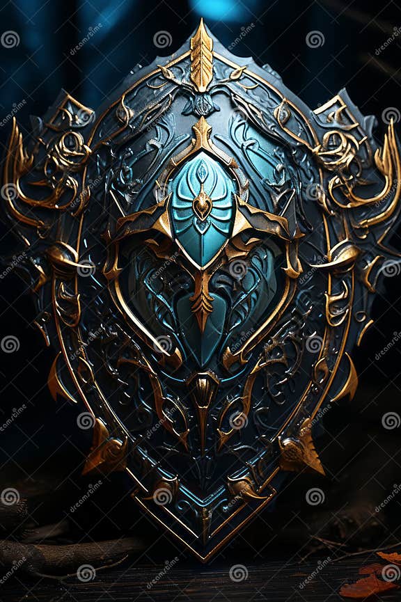 Dark Fantasy Shield Ai Generated Stock Illustration - Illustration of ...