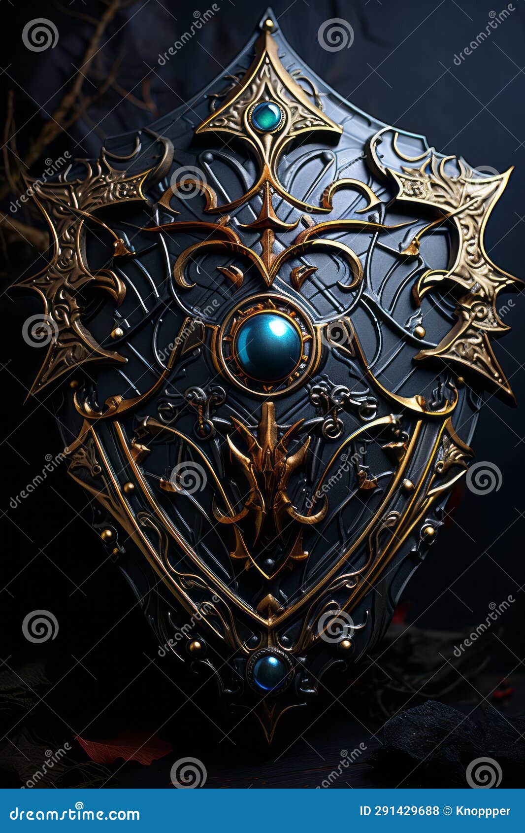 Dark Fantasy Shield Ai Generated Stock Illustration - Illustration of ...