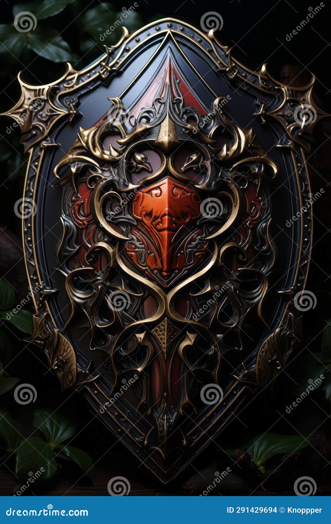 Dark Fantasy Shield Ai Generated Stock Illustration - Illustration of ...