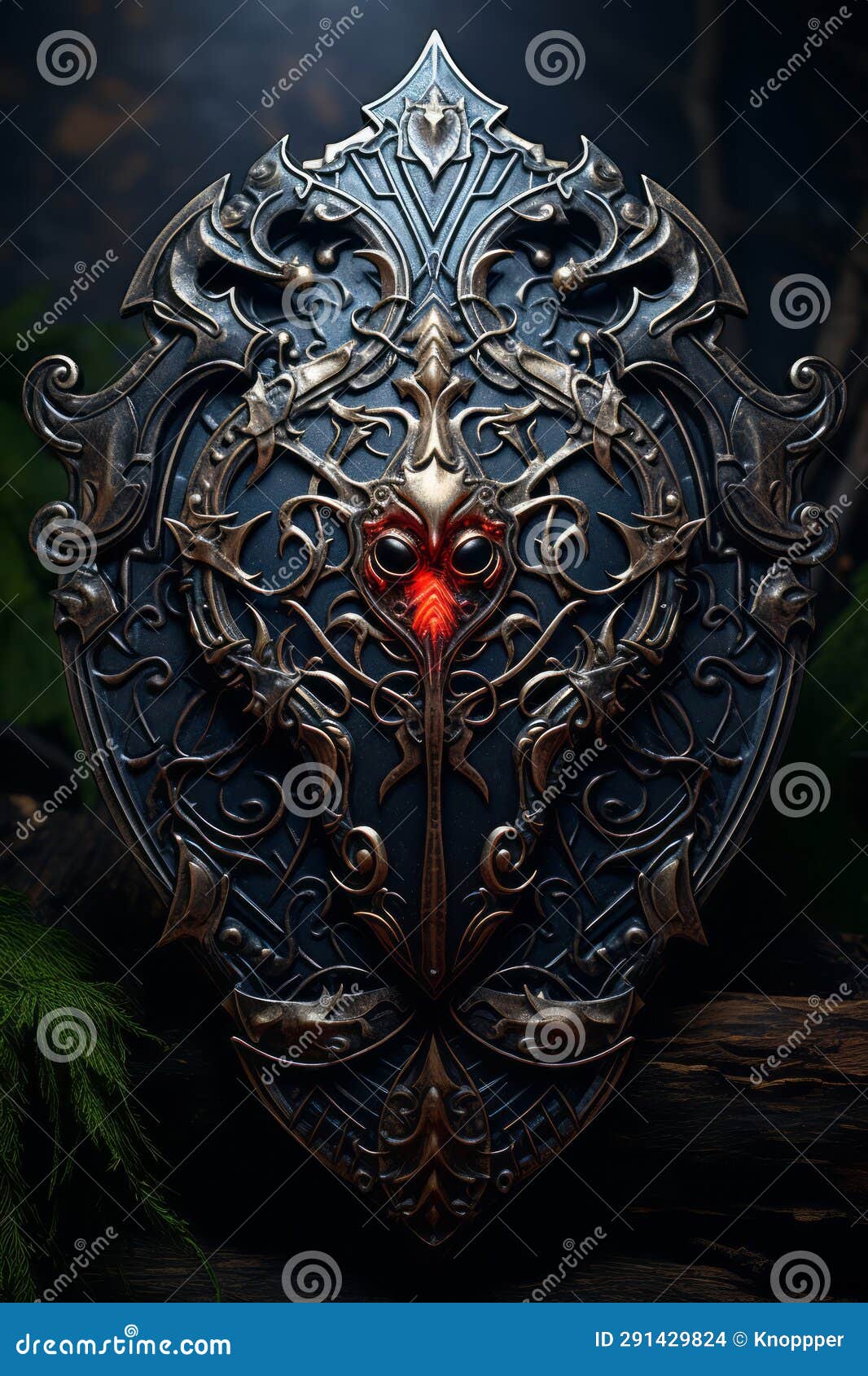 Dark Fantasy Shield Ai Generated Stock Illustration - Illustration of ...