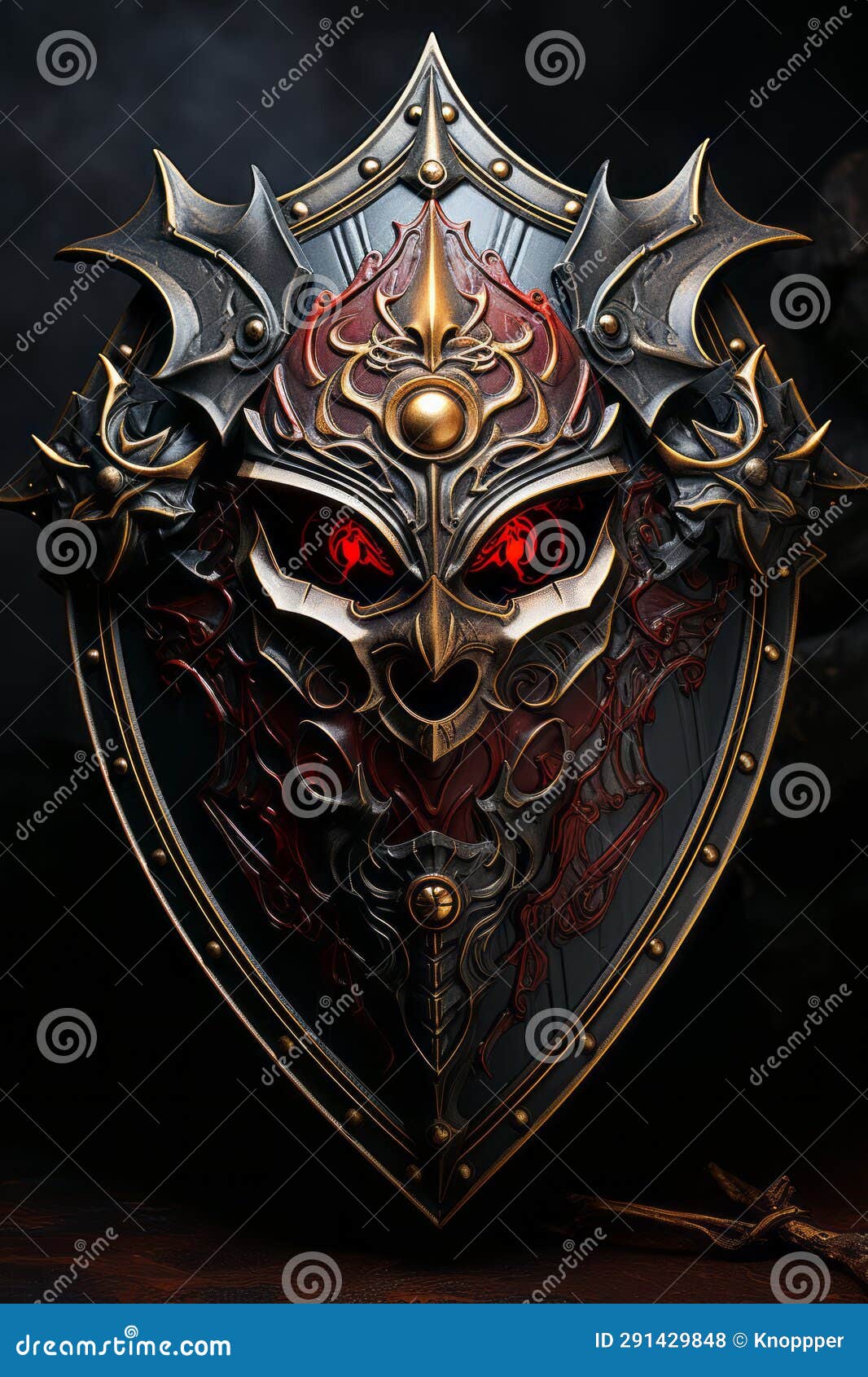 Dark Fantasy Shield Ai Generated Stock Illustration - Illustration of ...