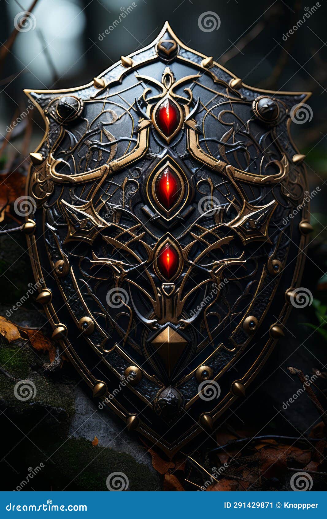 Dark Fantasy Shield Ai Generated Stock Illustration - Illustration of ...