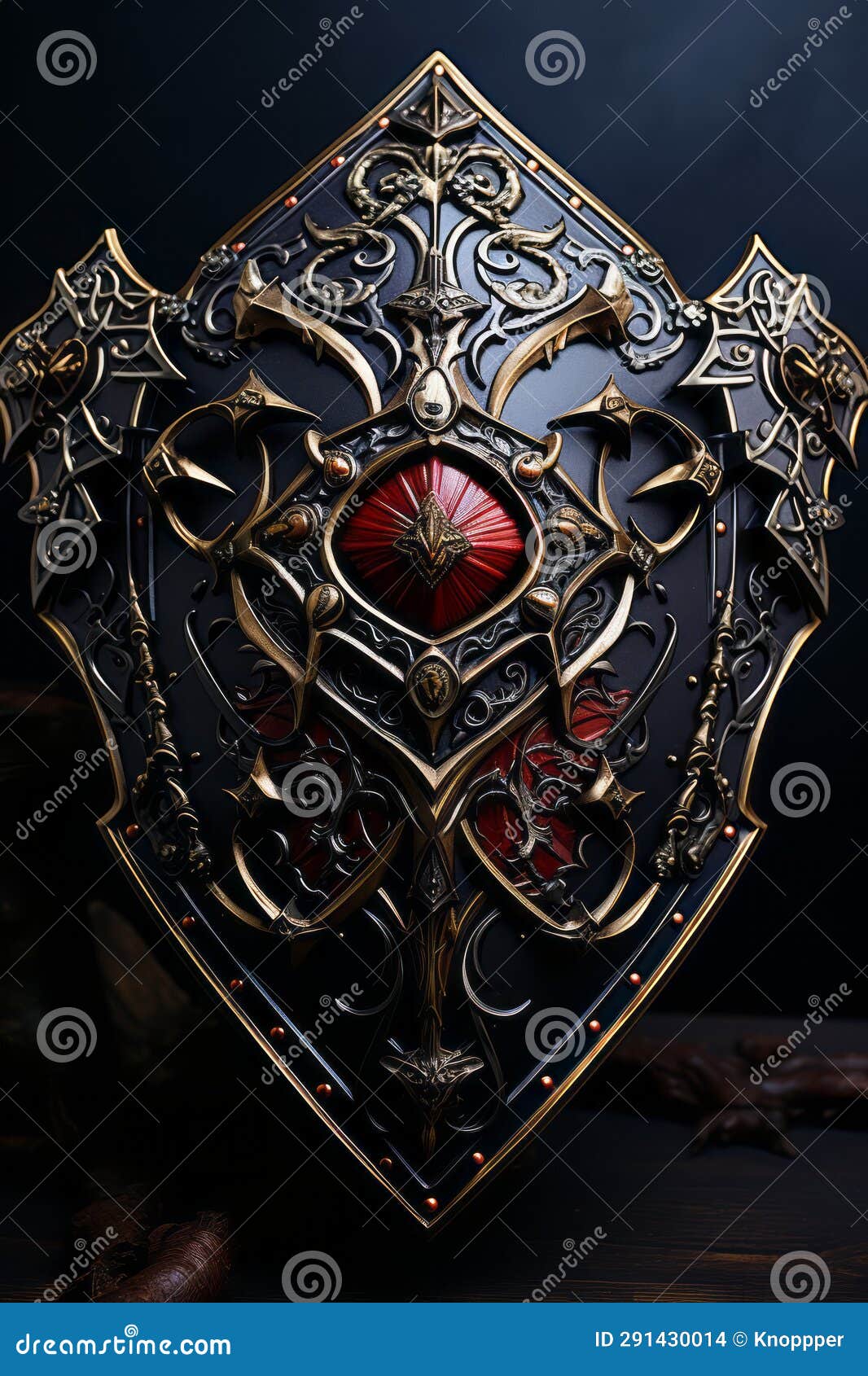 Dark Fantasy Shield Ai Generated Stock Illustration - Illustration of ...