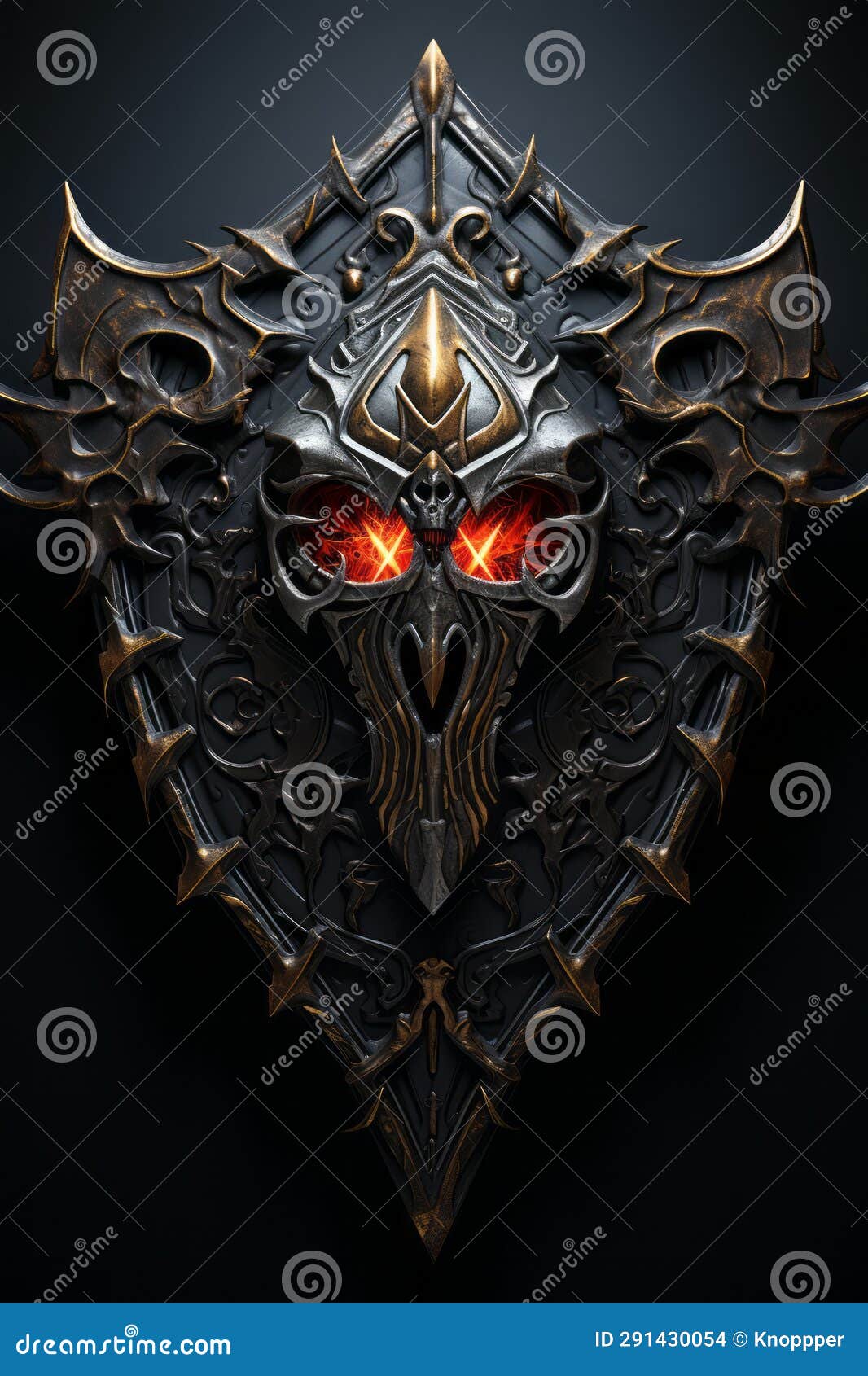 Dark Fantasy Shield Ai Generated Stock Illustration - Illustration of ...